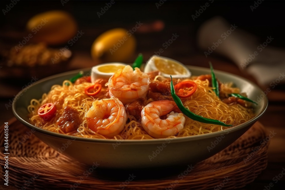 Pancit palabok noodle dish with shrimp sauce Filipino dish Stock Photo ...