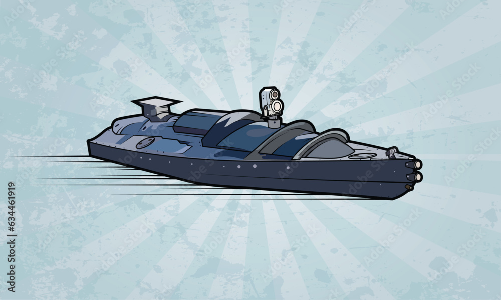 Naval unmanned surface vehicle vector graphic Stock Vector | Adobe Stock