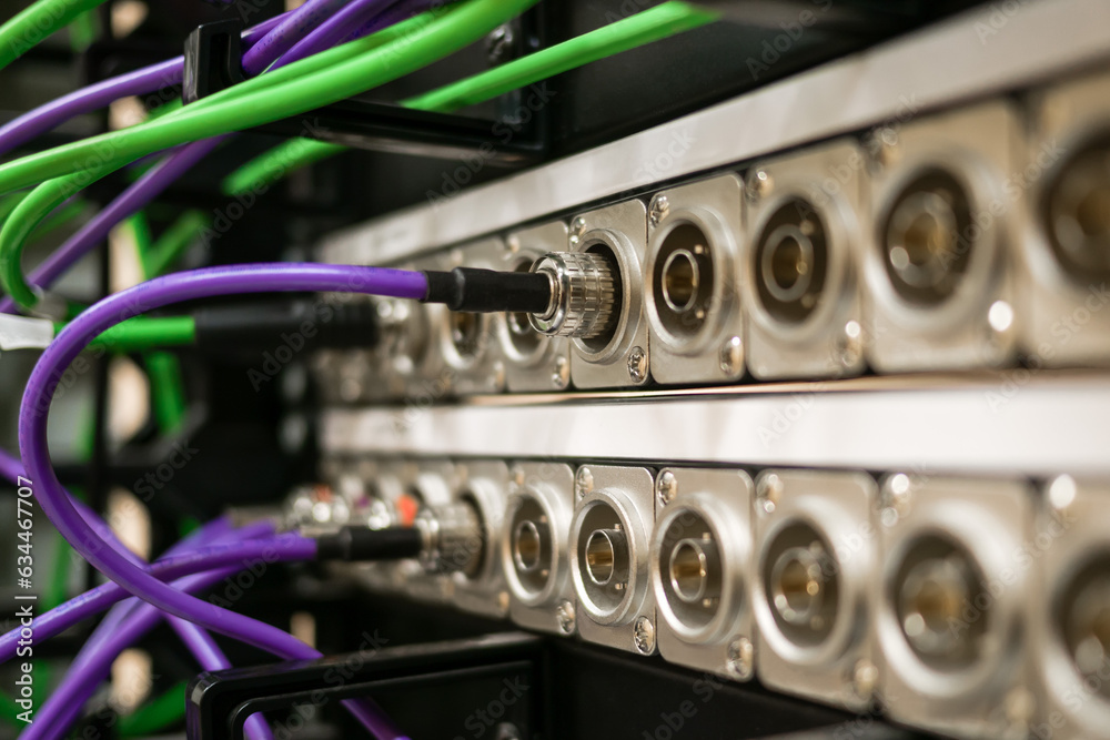 BNC patch panel with two rows of BNC connectors in 1U panels with ...