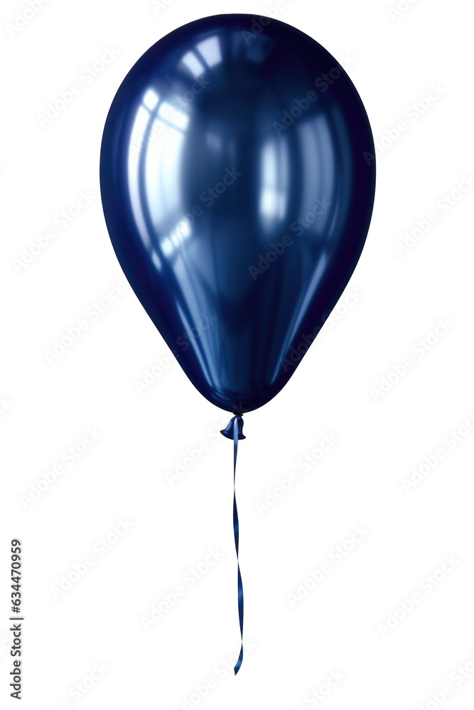 Dark blue metallic balloon isolated on transparent background ...