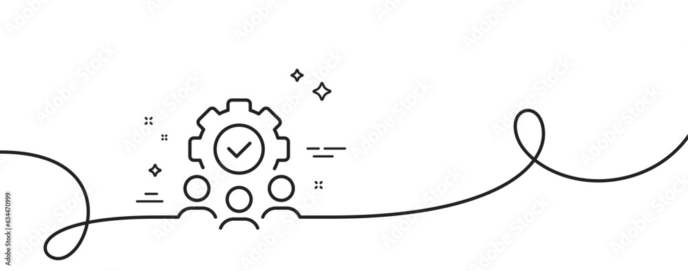 Teamwork line icon. Continuous one line with curl. Business workflow ...