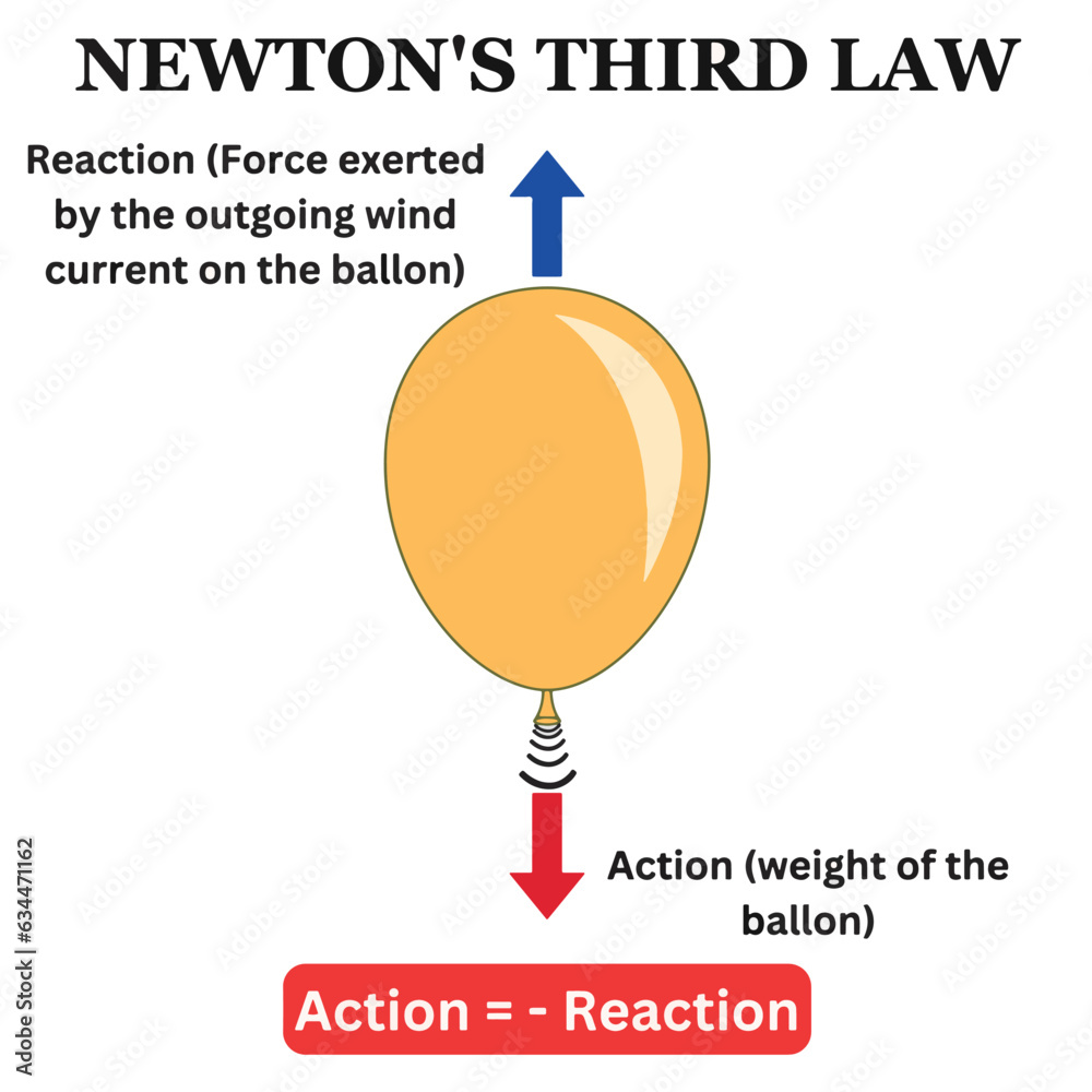 Newton's third Law of Motion Infographic Diagram Newton Law scientific ...