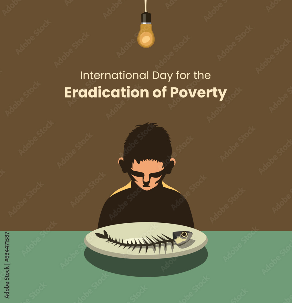 International Day for the Eradication of Poverty, October 17, Vector ...
