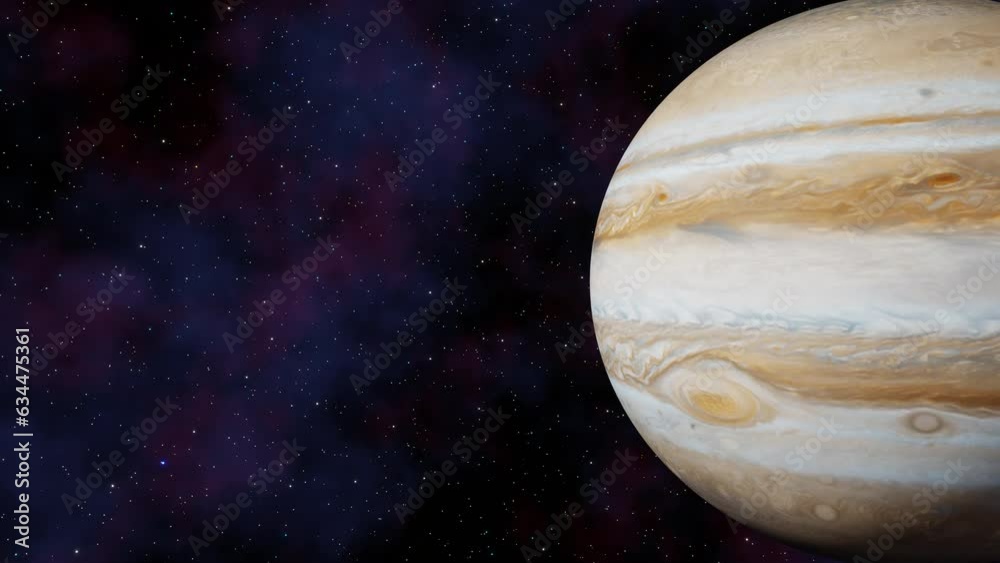 Planet Jupiter view from outer space and twinkling stars in the Milky ...