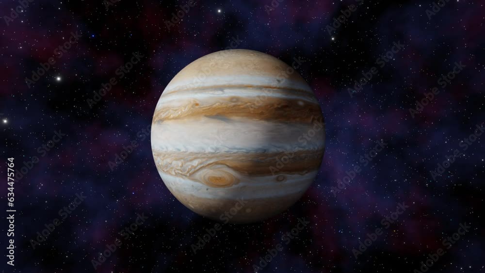 Planet Jupiter view from outer space and twinkling stars in the Milky ...