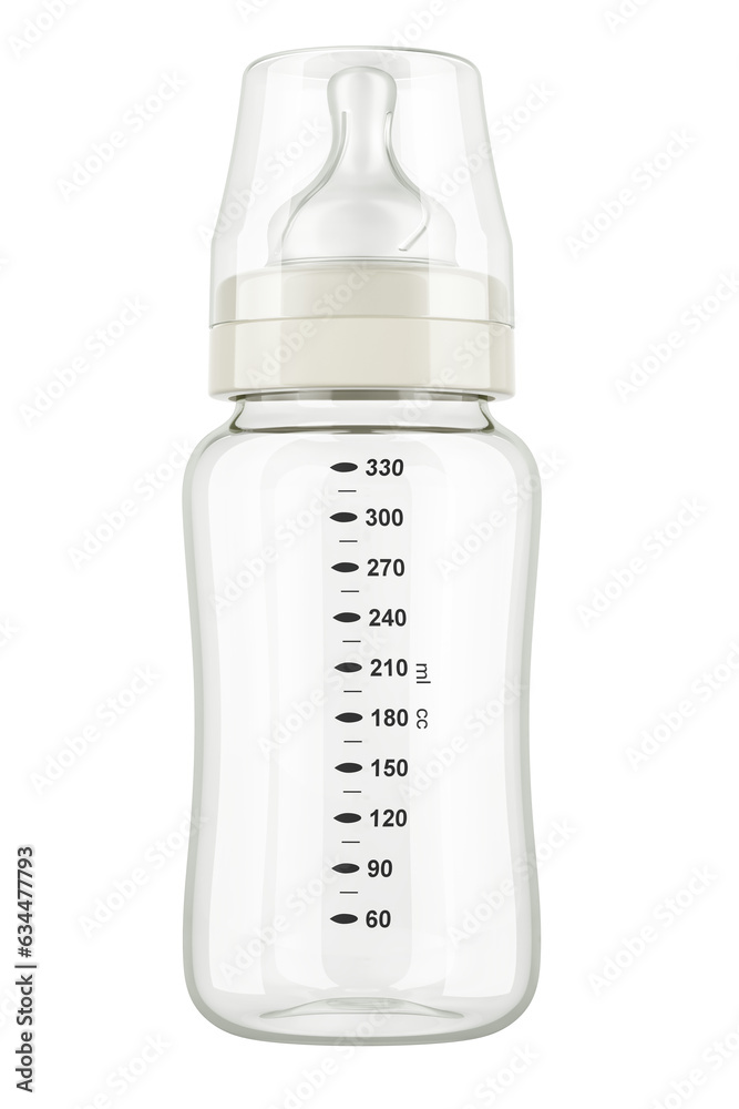 Empty baby bottle, 3D rendering isolated on transparent background ...