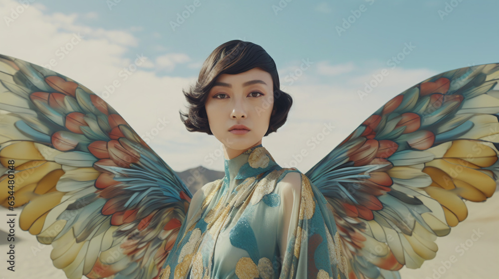 AI-Generated illustration of the Asian woman dancing, wearing a golden ...
