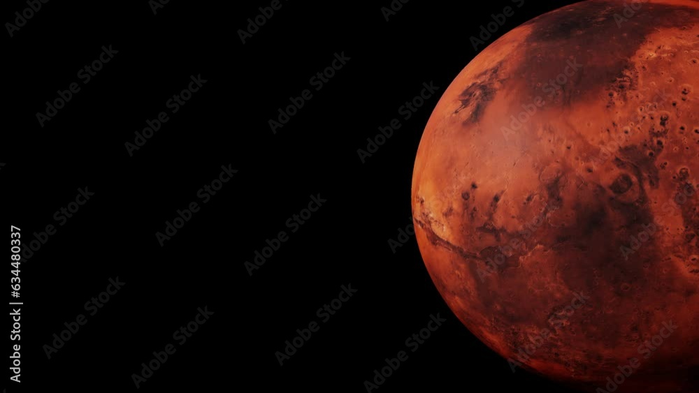 Planet Mars with alpha channel overlay view from outer space 3d render ...