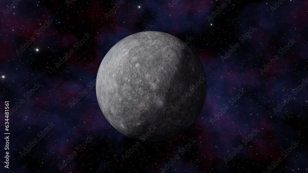 Planet Mercury view from outer space and twinkling stars in the Milky ...