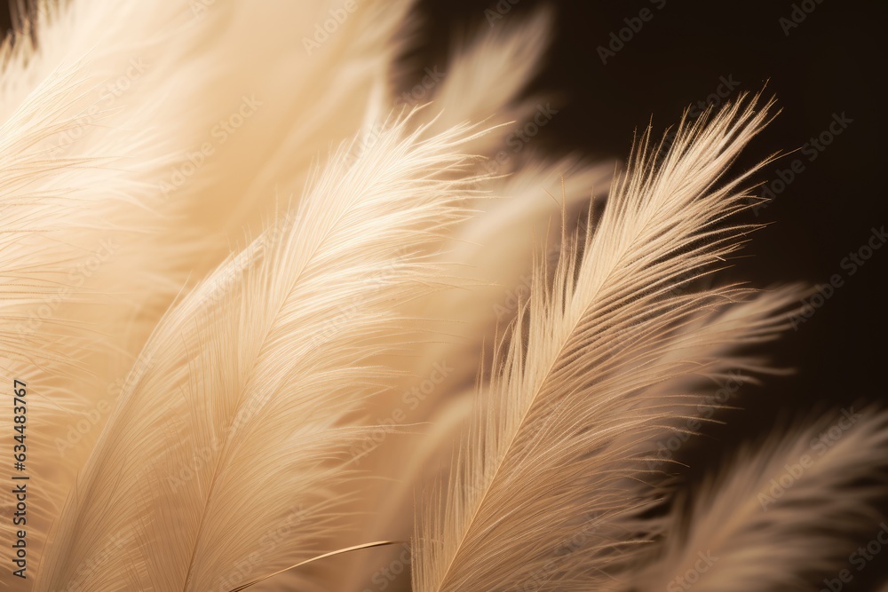 Abstract natural background of soft plants Cortaderia selloana. Pampas ...