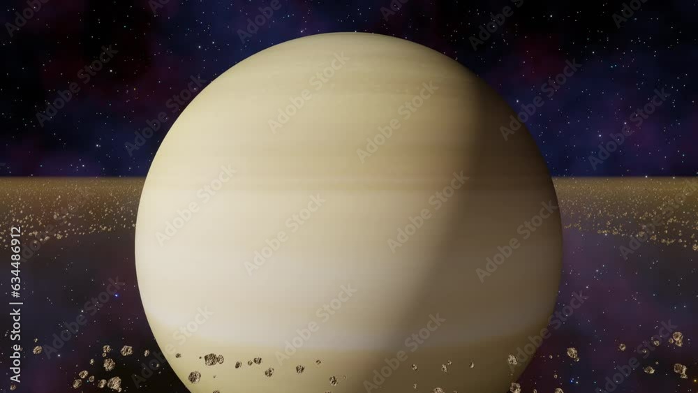 Planet Saturn with asteroid rings with alpha channel overlay view from ...