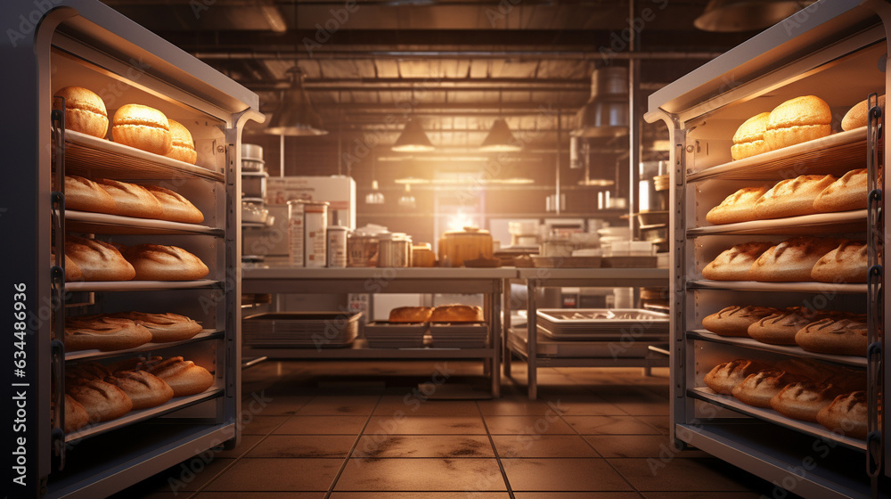Commercial, Professional Bakery Kitchen and Stainless Steel Convection ...