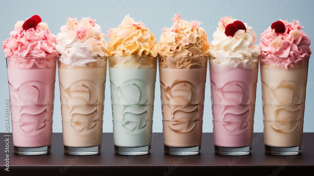 Barbie cocktail, milkshake on sundae, barbie style pink tint background ...