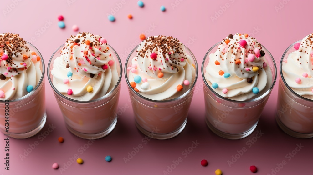 Barbie cocktail, milkshake on sundae, barbie style pink tint background ...