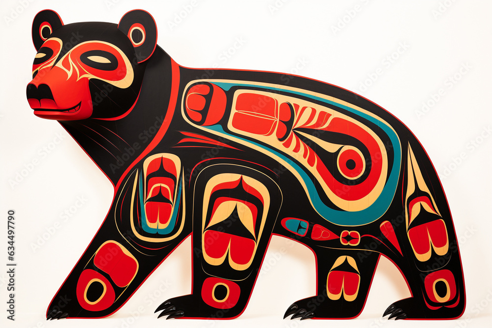 Traditional west coast indigenous art. Generative AI. Stock ...