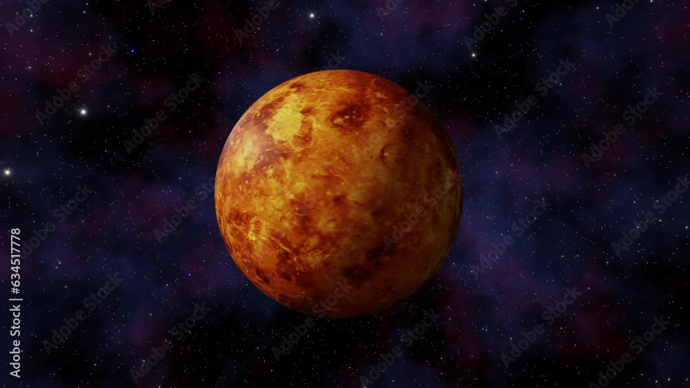 Planet Venus view from outer space and twinkling stars in the Milky Way ...