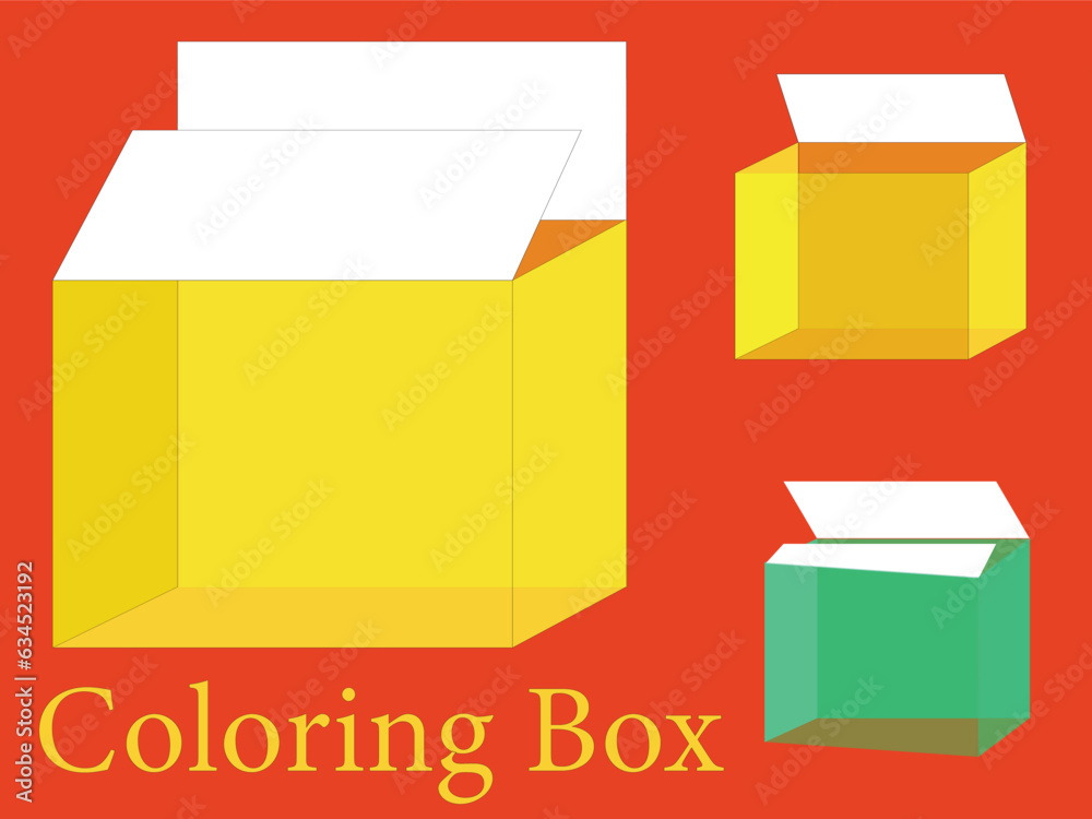 box coloring pages- shop for cartoon box online Stock Vector | Adobe Stock