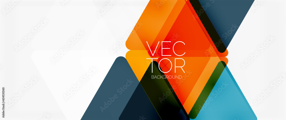 Abstract background. Color transparent triangles in mosaic style with ...