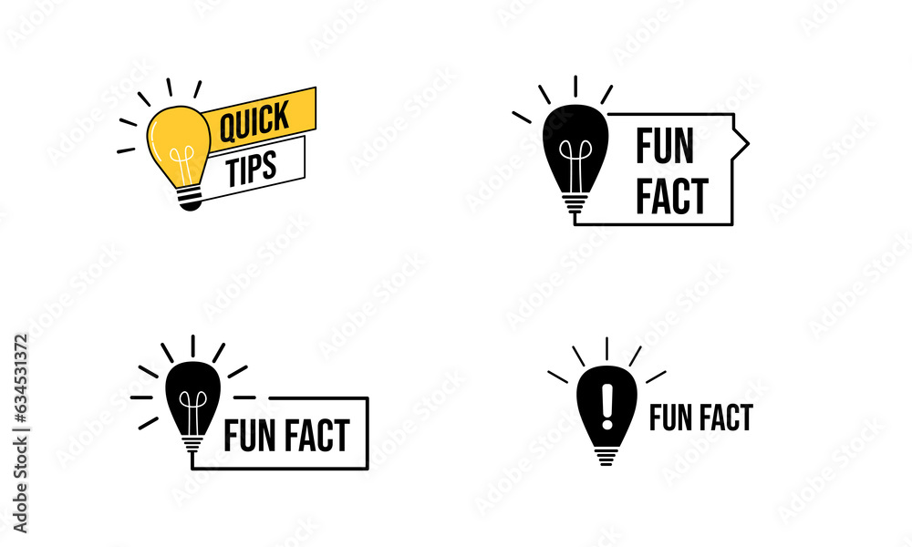 Set of Did you know vector template post icon for social media ...