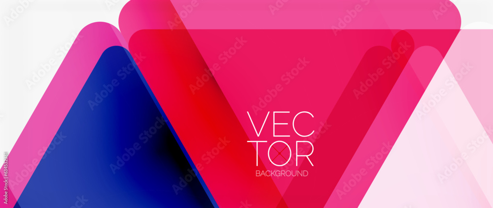 Abstract background. Color transparent triangles in mosaic style with ...