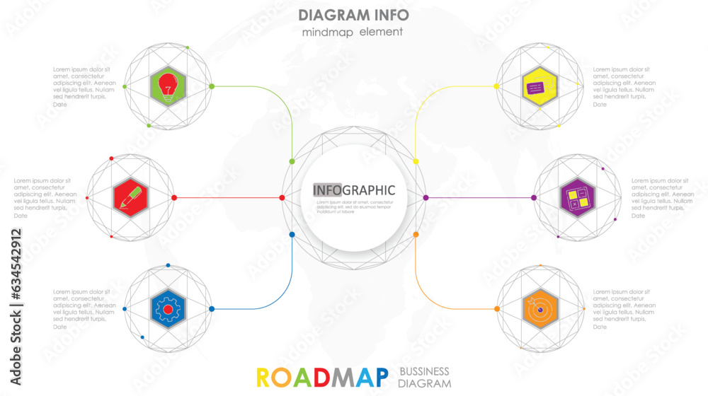 bussiness diagram circular layout chart technology project timeline ...