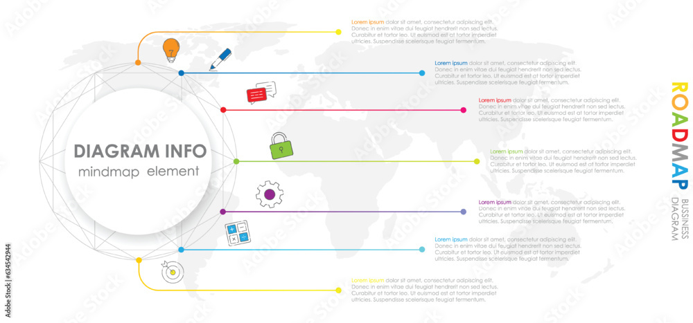 bussiness diagram circular layout chart technology project timeline ...
