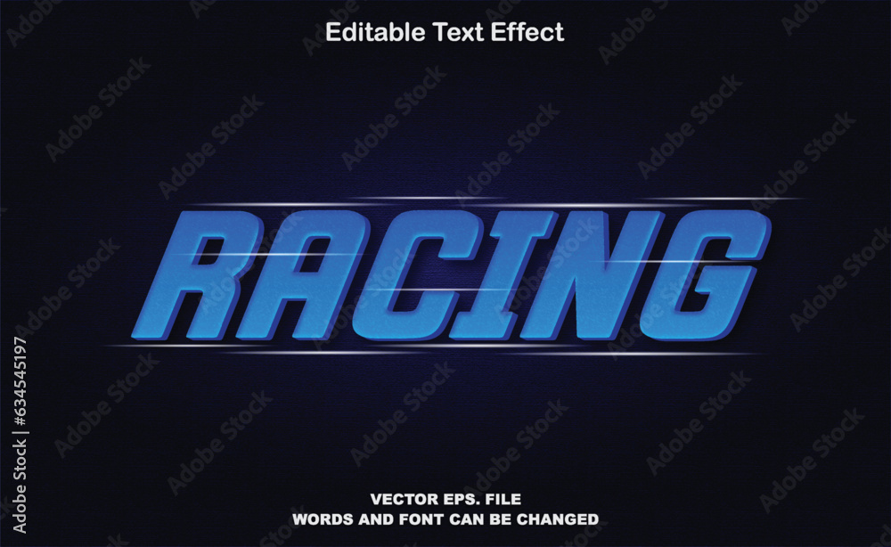 Racing 3d style editable text effect, racing text effect, racing 3d ...