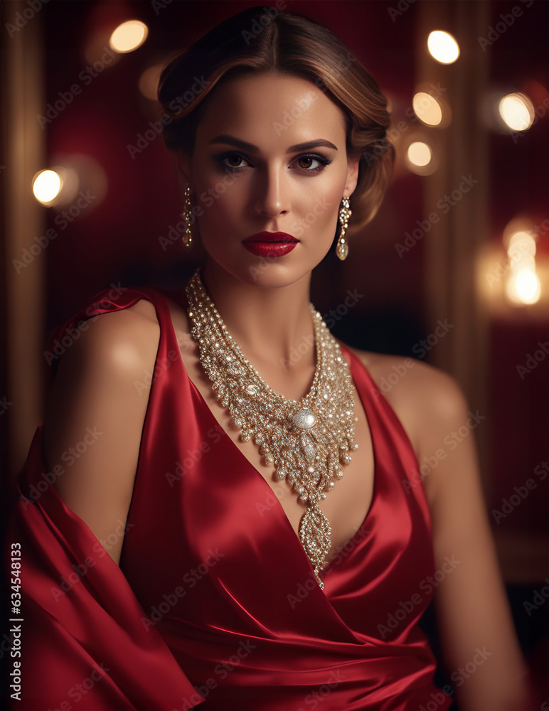 Eloquent Portraits of Elegance - Stylish Cover Page Model in Red Dress ...
