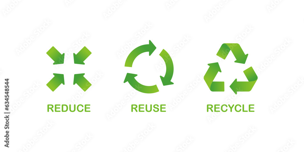 3R Symbol, Reduce Reuse Recycle Illustration Vector Stock Vector | Adobe Stock