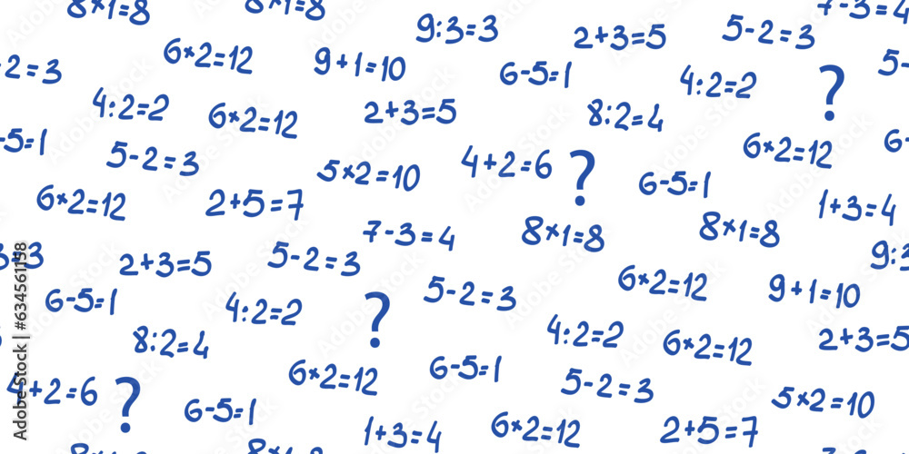 Solve examples. Seamless background of randomly placed different ...