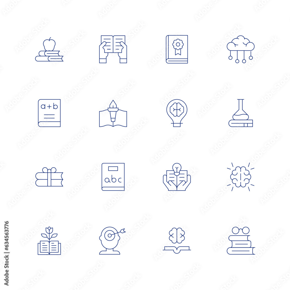 Knowledge line icon set on transparent background with editable stroke ...