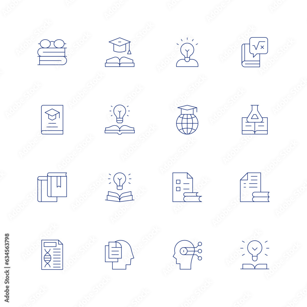 Knowledge line icon set on transparent background with editable stroke ...