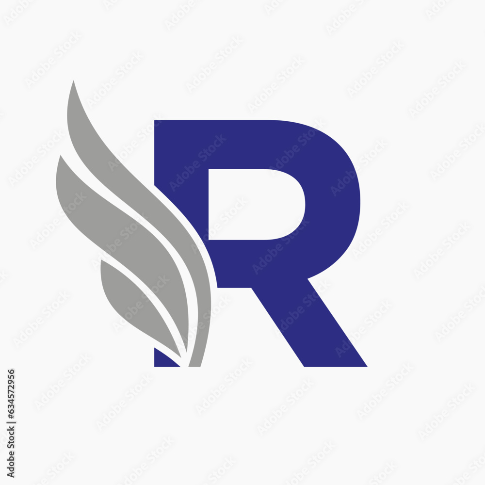 Letter R Wing Logo Design For Freight and Transportation Symbol. Wing ...