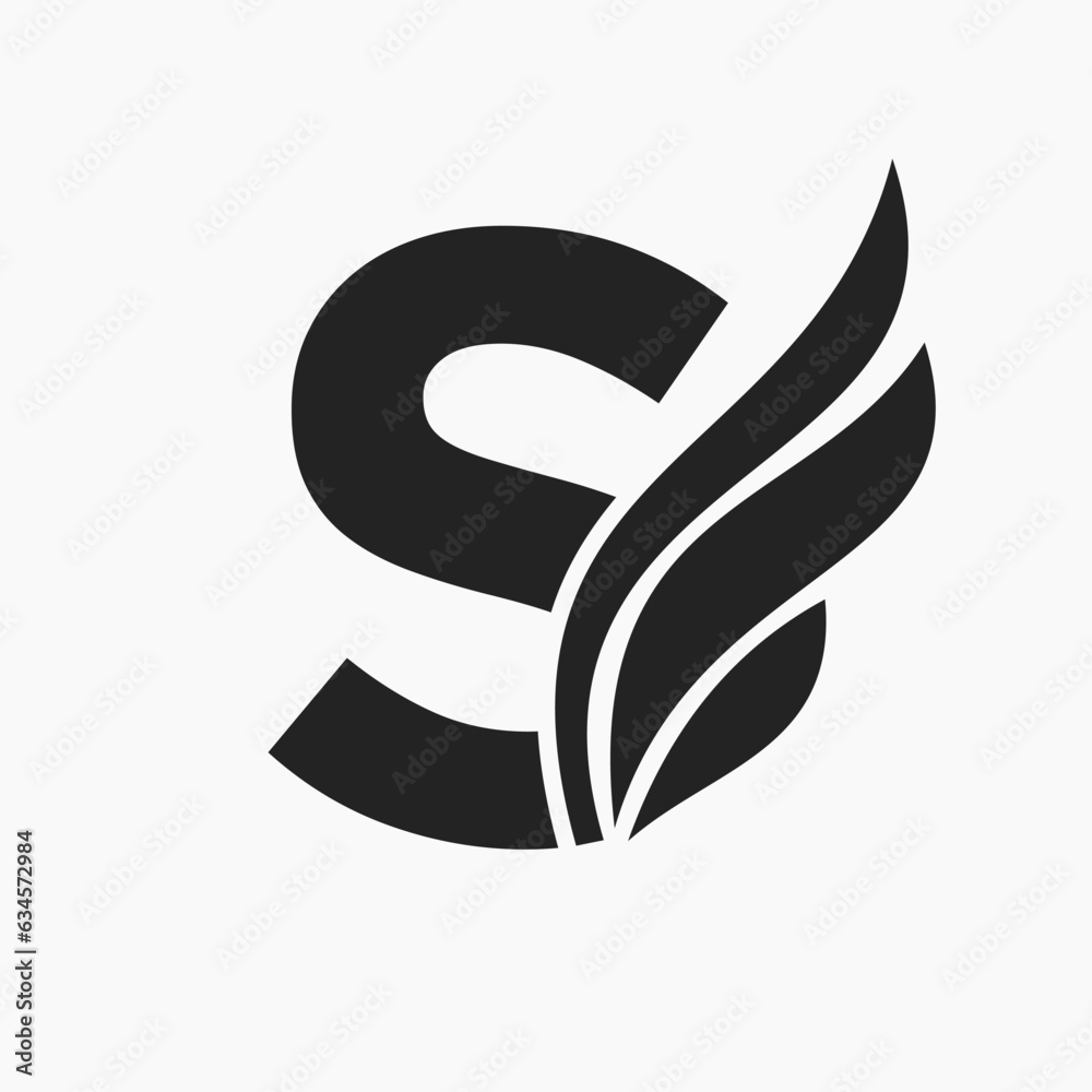 Letter S Wing Logo Design For Freight and Transportation Symbol. Wing ...