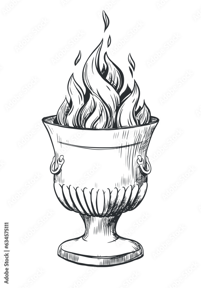 Zoroastrian fire altar, the incarnation of the god Ahura Mazda ...