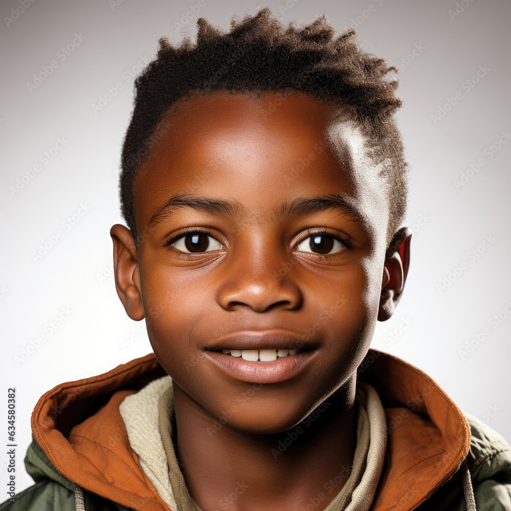 A professional studio head shot capturing the lively expression of an 8 ...