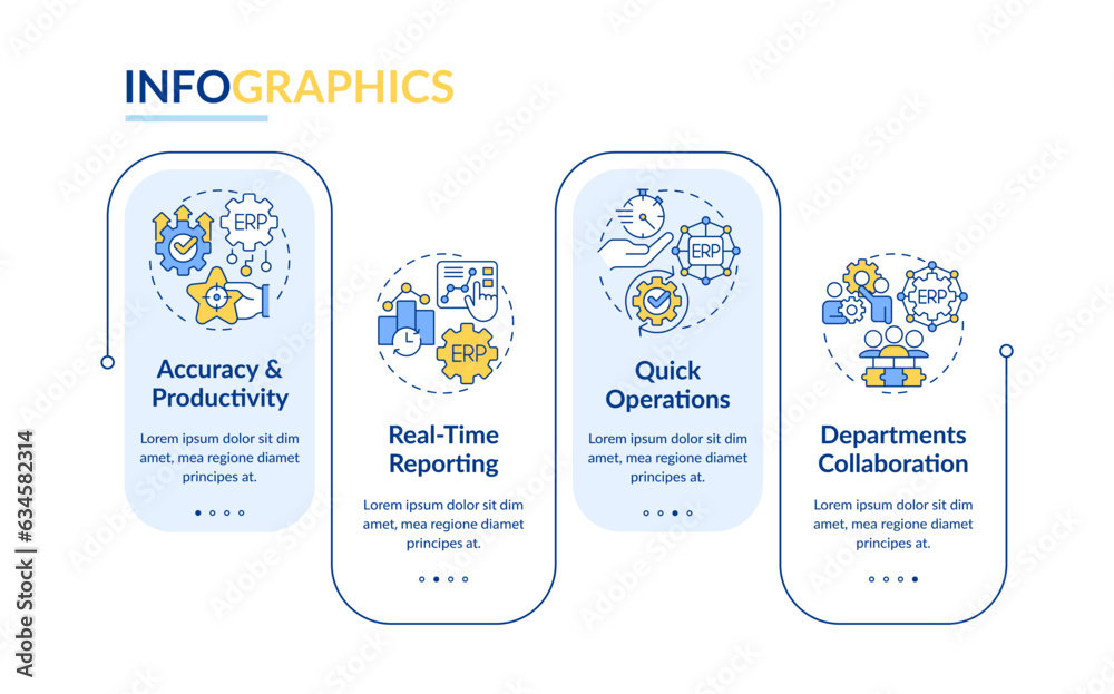 2D enterprise resource planning vector multicolor infographics template ...