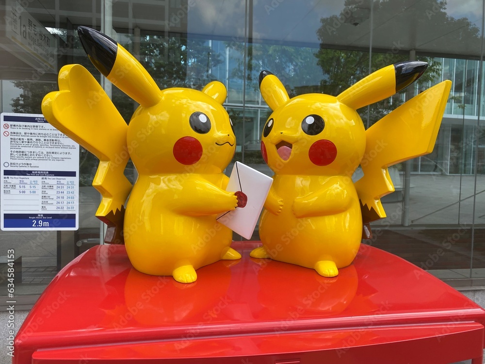 Yokohama, Japan - July 16, 2021 - Statue of the character Pikachu from ...