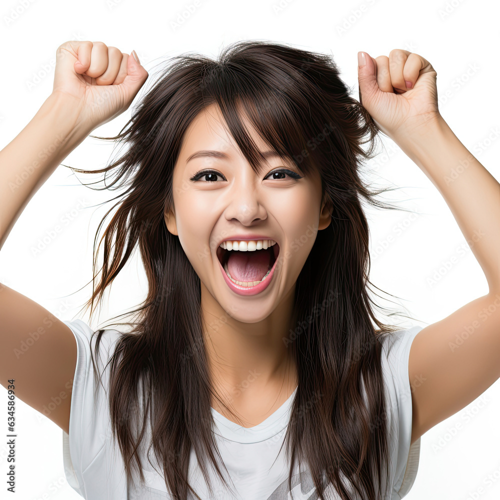 ภาพประกอบสต็อก A 16 Year Old Japanese Girl Expresses Pure Joy As She Claps Her Hands In A
