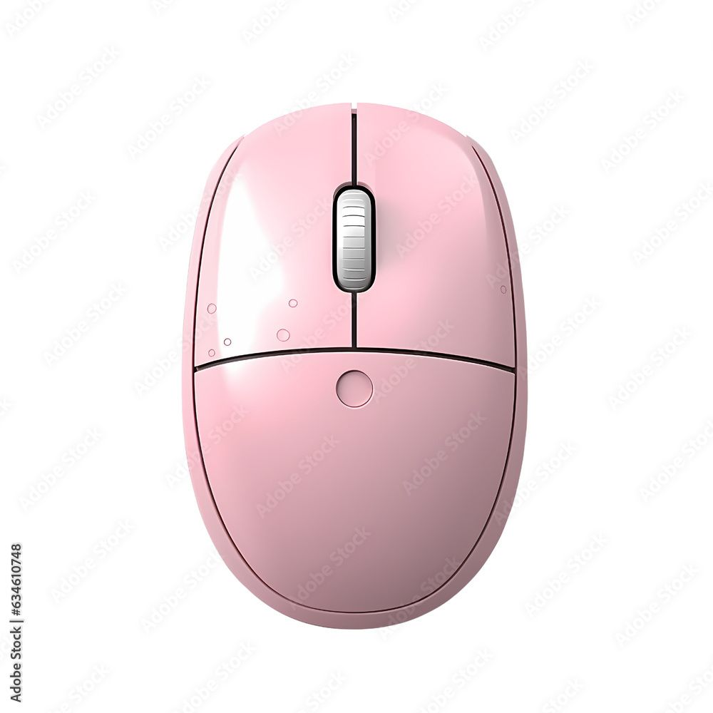 Computer Mouse Pink Top View Isolated on Transparent Background Stock ...