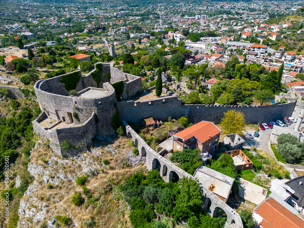 Stari Bar Aerial View. Ruined medieval city on Adriatic coast, Unesco ...