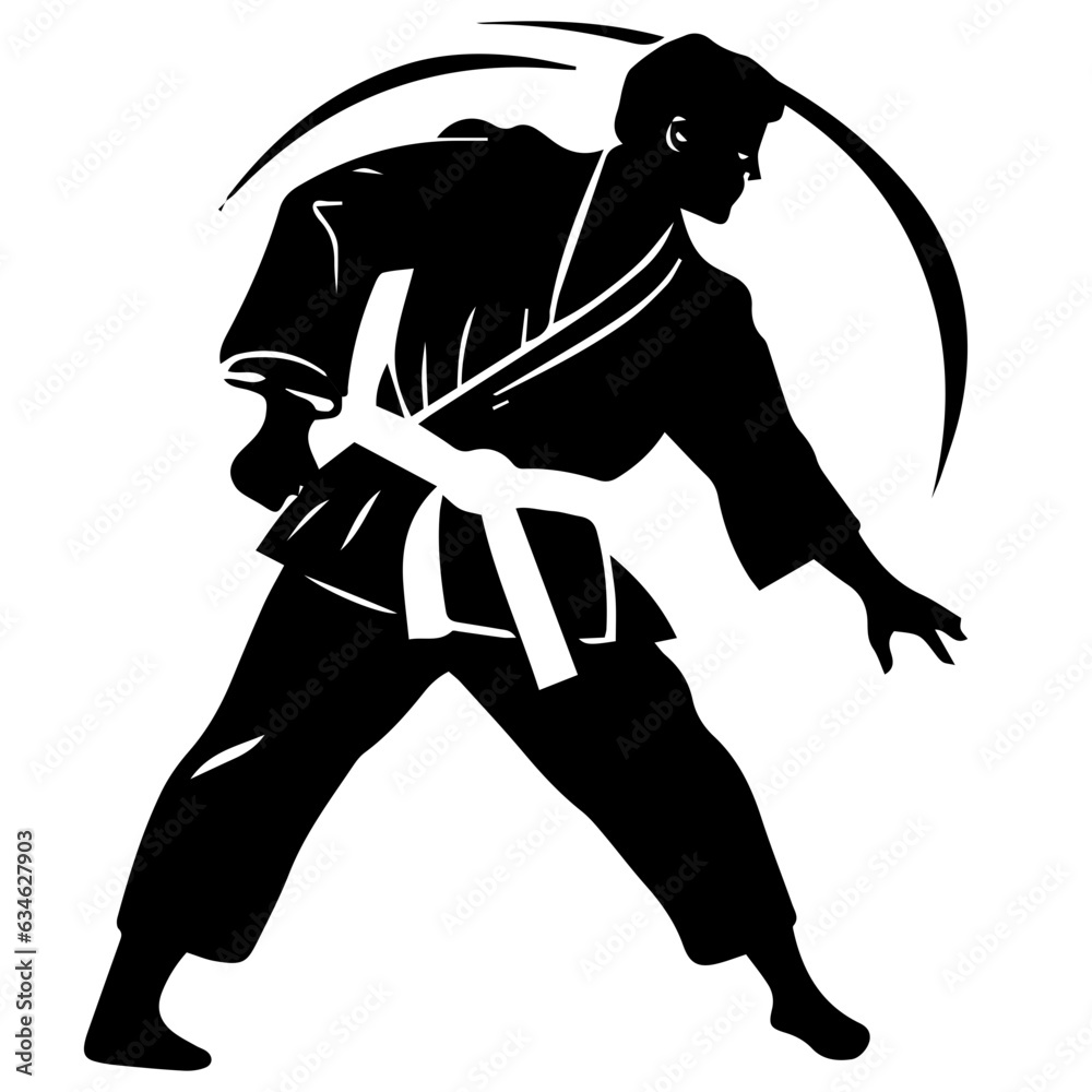 Sketch judoist, judoka athlete duel, fight, judo, pack of sport figure ...