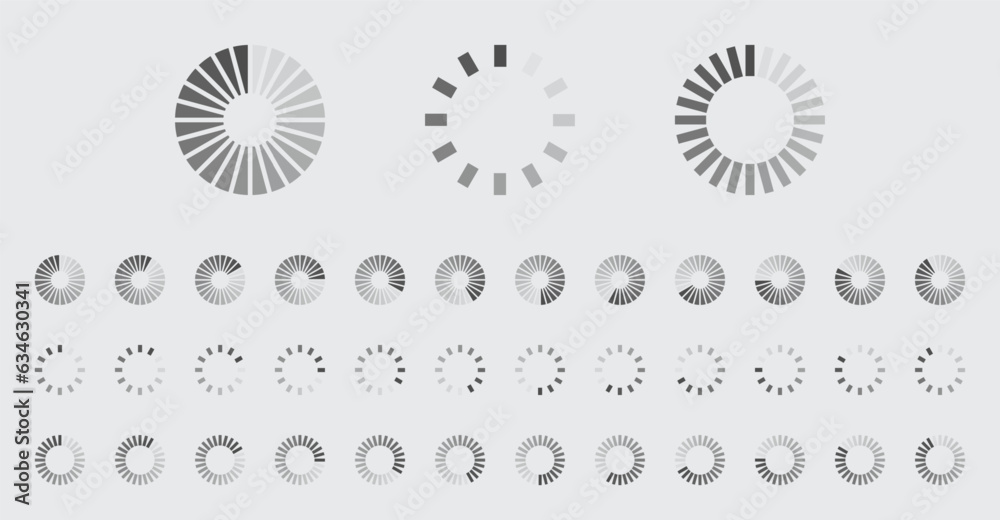 Vetor de Circular Loading Buffering Icons Vector Set Video Ready for ...