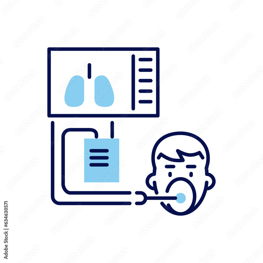Medical ventilator related vector icon. Ventilator with image of lungs ...