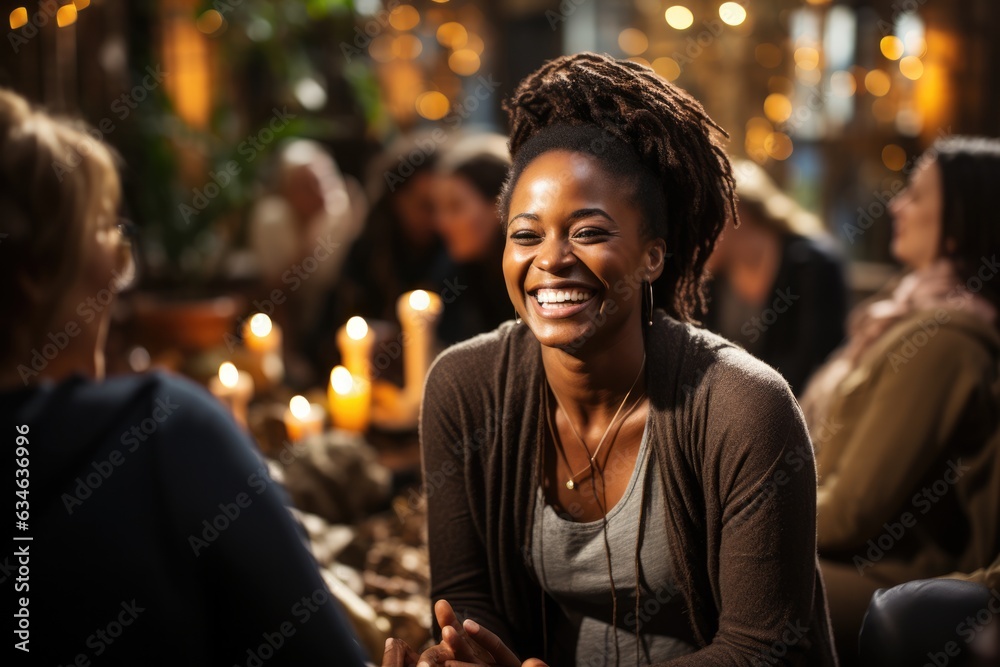 Support group members sitting in a circle - stock photography concepts ...