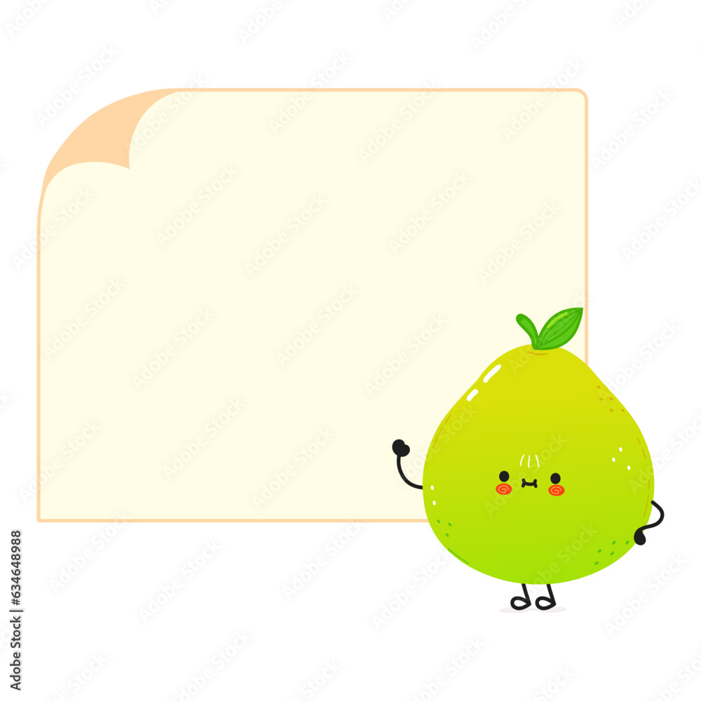 Pomelo poster character. Vector hand drawn cartoon kawaii character ...