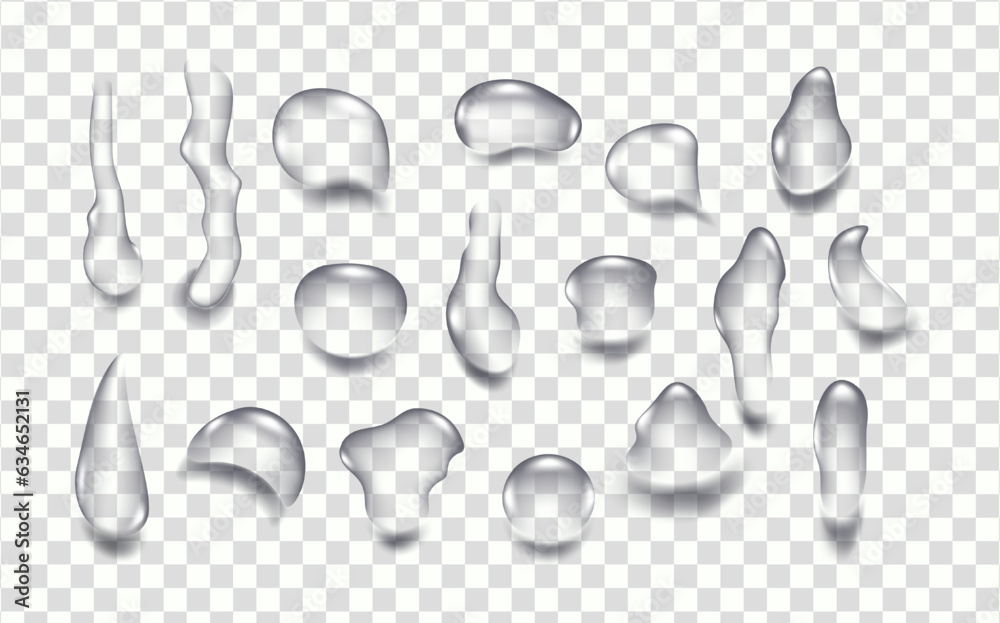 Rain transparent drops flow down the glass.Realistic wet condensation ...