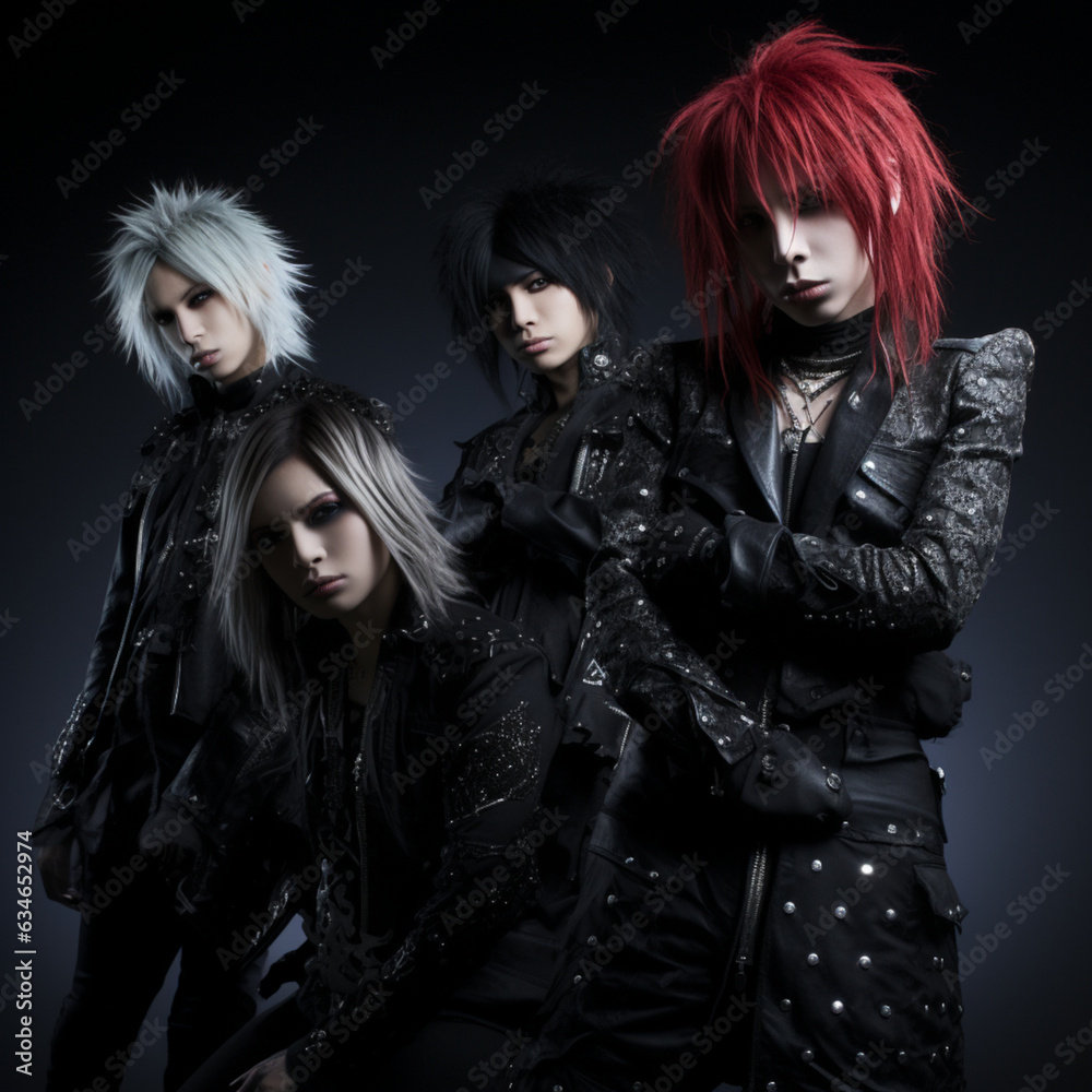 Portrait of a fictitious Visual Kei Band generated by an AI. Visual Kei ...