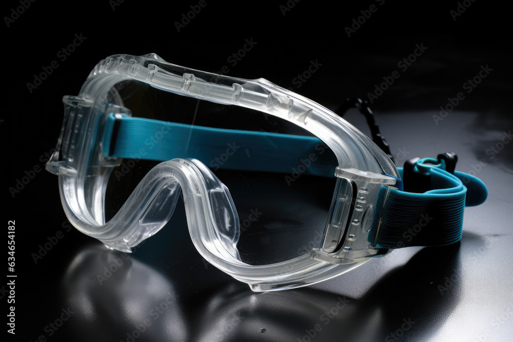 Macro image of safety goggles with built-in fans for maximum ...