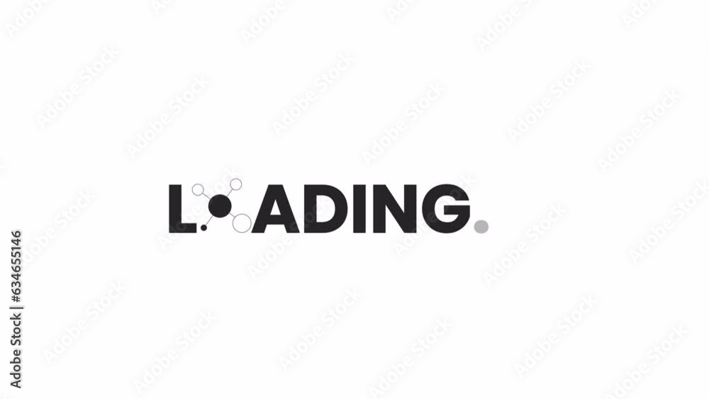 Textured outlined circle black and white loading text animation ...